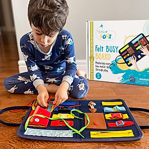 Little Lovi Busy Board Montessori Toys for Toddlers Educational Basic Skills Toy for Children Travel Busy Board Kids Sensory Busy Board