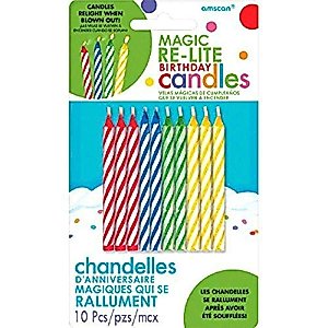 Assorted Color Magic Re-Light Birthday Candles (2.5") 120 Count - Reusable & Non-Toxic, Perfect for Birthdays & Celebrations