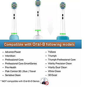 Toothbrush Heads for Oral B Braun Replacement Heads, Professional Electric Toothbrush Heads, Precision Clean Brush Heads Refill Compatible with Oral-B 8000/Pro 9600/1000/ 3000/5000/7000 (EB25XA)