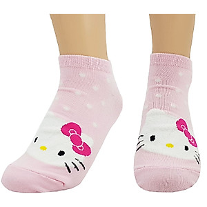 JJMax Women's Hello Kitty Cotton Ankle Socks Set, Cotton Blend Set, One Size,4 Pack