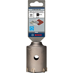 Bosch 2608550077 82 x 50 x 80 mm SDS-Plus-9 Core Cutter for Hex Adapter