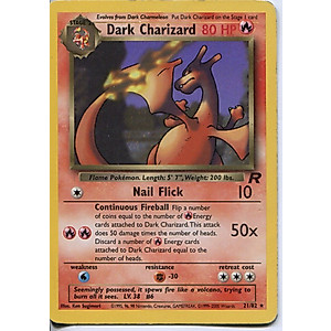 Wizards of the Coast Pokemon Team Rocket Rare Card #21/82 Dark Charizard