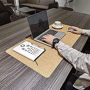 Aothia Office Desk Pad, Natural Cork & PU Leather Dual Side Large Mouse Pad, Laptop Desk Table Protector Writing Mat Easy Clean Waterproof for Office Work/Home/Decor (Purple,31.5" x 15.7")