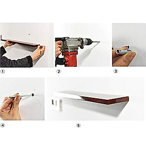 PIBM Stylish Simplicity Shelf Wall Mounted Floating Rack Wooden Background Wall Solid Wood Shelves Storage Living Room 3 Layers,100X60Cm,7Colors Avaliable, Black