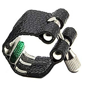 Jiayouy Artificial Leather Clarinet Mouthpiece Ligature Fastener Compact Durable Black
