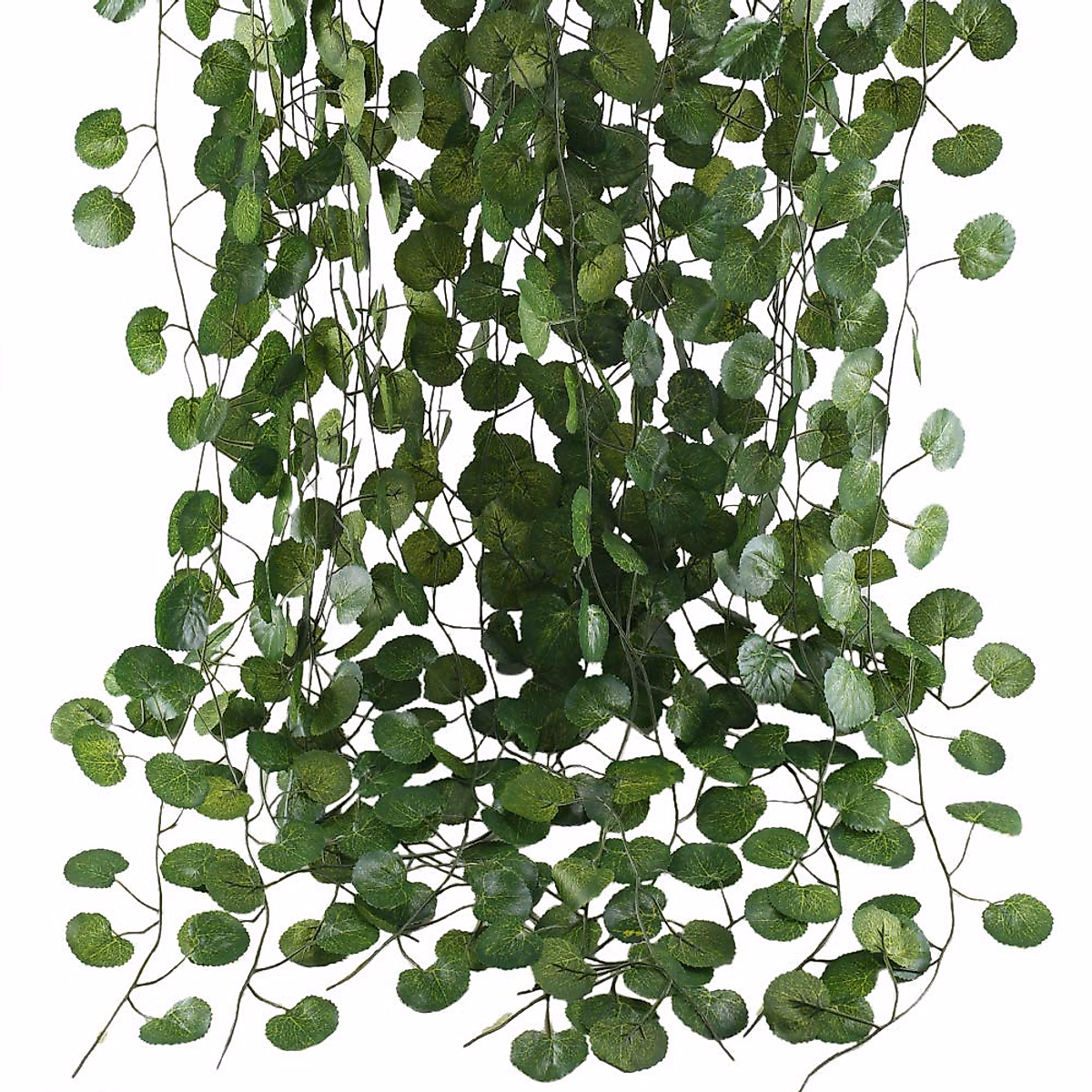 HO2NLE 12 Pack 84 Feet Artificial Fake Hanging Vines Plant Faux Silk Green Leaf Garlands Home Office Garden Outdoor Wall Greenery Cover Jungle Party Decoration
