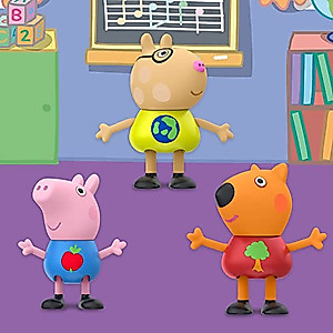Peppa Pig School Classroom Toy Figures 8-Pack, Peppa Pig, George Pig, Peggi Panda, Candy Cat and More, Back to School Gifts for Kids, Ages 3+ (Amazon Exclusive)