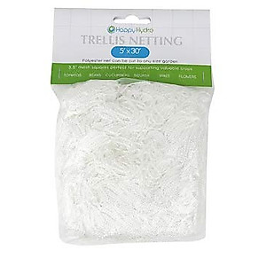 Happy Hydro - Trellis Netting for Garden - Support for Flowers, Tomato Plants, Vines, and More - 3.5 Inch Mesh - 5' H x 30' W