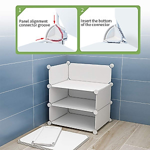 Aeitc Stackable Closet Organizer 6-Shelf Adjustable Space Saver Closet Storage for Folded Clothes and Accessory,White