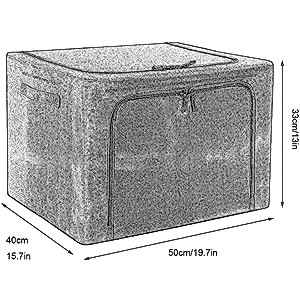 ZyHMW Large Foldable Clothing Storage Bags 2PCS, 66L Clothes Storage Bins, Thick Fabric Closet Organizers and Storage (Color : Bb) (Color : Bb)