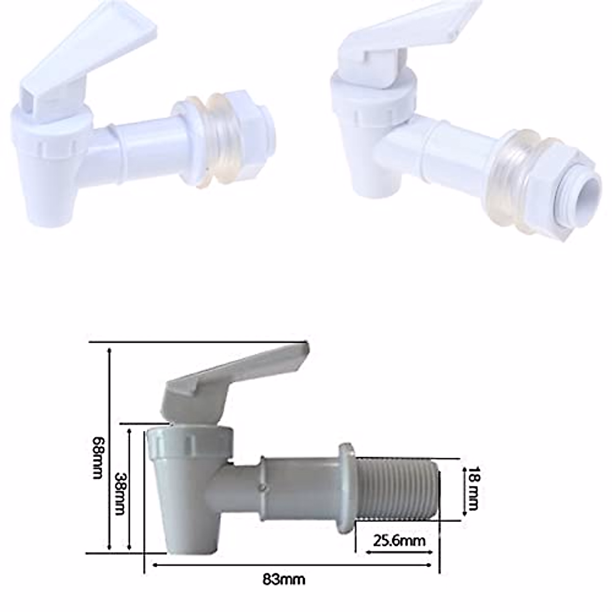 Beer Faucet Kit, Plastic Water Dispenser Tap Thread Dia Bottled Spigot Faucet Bibcocks Pipe Valve 1/4/10Pcs (Color : 4PCS)