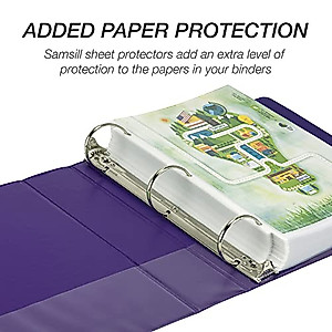 Samsill Plant Based Durable 2 Inch 3 Ring Binders, Made in The USA, Fashion Clear View Binders, Up to 25% Plant Based Plastic, Assorted 4 Pack (MP48669)