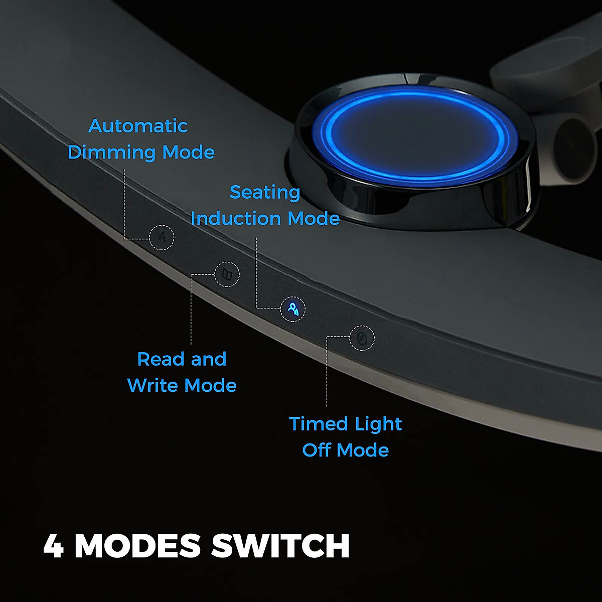 HAPPY NOCNOC Eye-Care eReading Desk Lamp/ Table Lamp/ Task Lamp/ Swing Arm Lamp: Auto-Dimming, CRI 97, Adjustable Temperatures, 51” Wide Illumination Desk Light for Home Office, Bedroom, Living Room