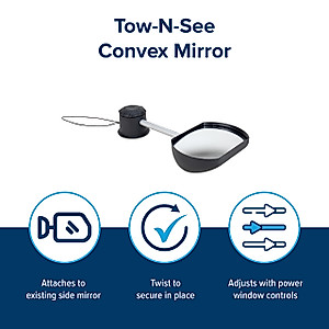Camco 25668 Convex Tow-N-See Mirror - Passenger Side