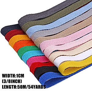 54Yards Width 3/8" Cotton Ribbon Canvas Webbing Trim Bias Binding Tape Fabric Tapestry for Straps Belts Making Gift Wrapping Craft (Navy Blue)