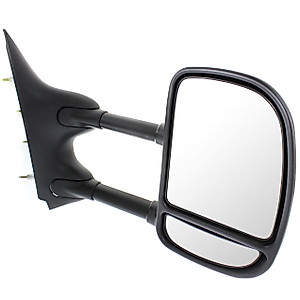 GO-PARTS - Towing Mirror for Ford Econoline Van 2003-2014, Right (Passenger), Manual Adjust and Folding, Non-Heated, Textured, Without Auto-Dimming, Blind Spot Detection, Memory & Signal Light,