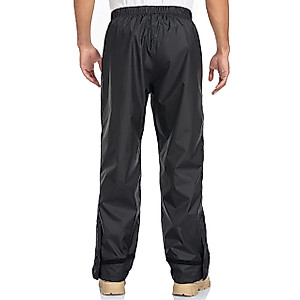 Rain Pants Men, Mens Waterproof Rain Pants Lightweight Breathable Rain Over Pants Hiking Cycling Black XL