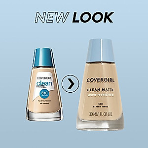 COVERGIRL Clean Matte Liquid Foundation Soft Honey, 1 oz (packaging may vary)