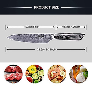 Utility Knife, Petty Knife, 5 Inch High Carbon German Steel Blade with Comfortable Ergonomic Handle, Anti Rust and Wear Resistant, Suitable for Restaurant and Home Kitchen-Kitchen Emperor