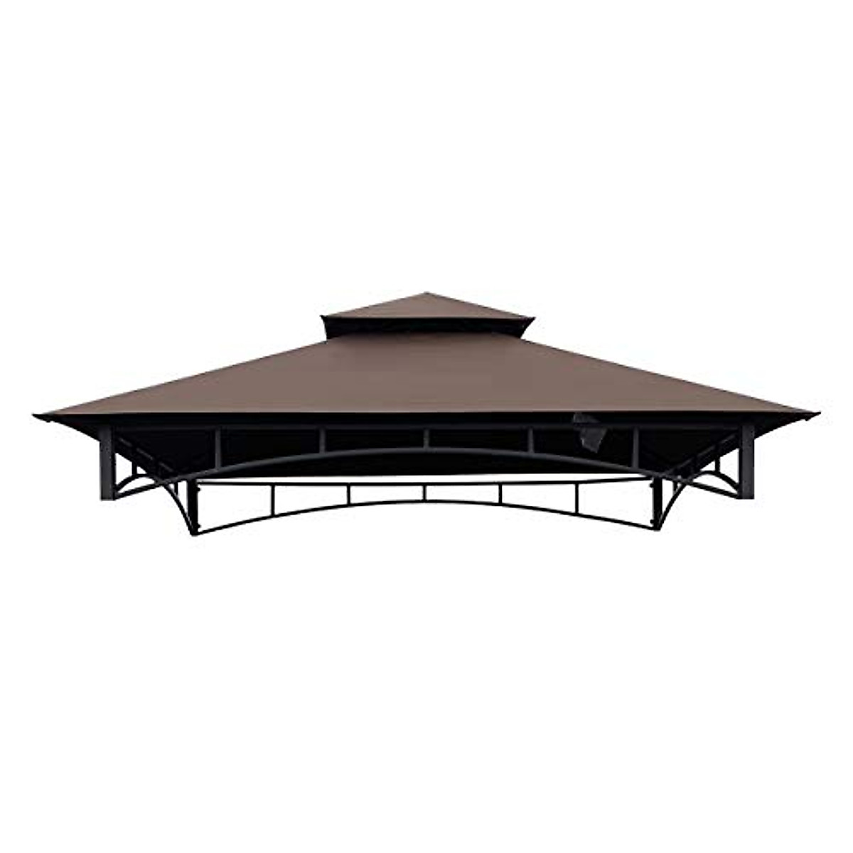 APEX GARDEN Replacement Canopy Top CAN ONLY FIT for Model #L-GG001PST-F 5' X 8' Brown Double Tiered Canopy Grill BBQ Gazebo (Top Only) (Brown)