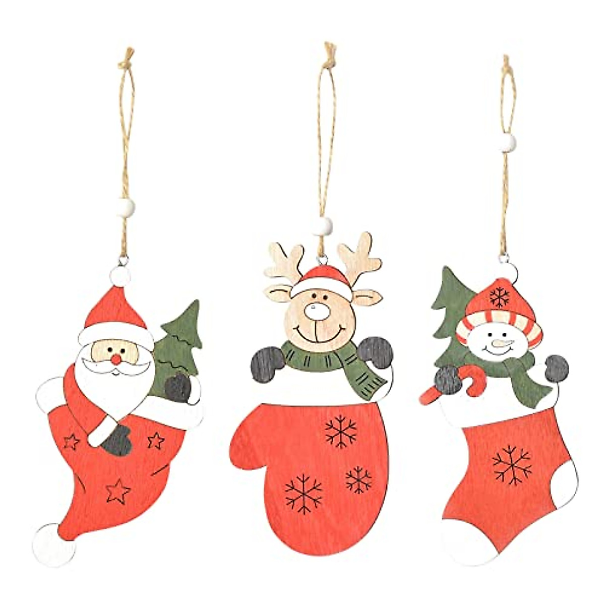 QAZIUY Christmas Ornaments Set Holiday Xmas Christmas Tree Ornament Decorations Merry Christmas Sign Wooden Hanging Xmas Festive Sign Pendant Christmas Tree Hanging Ornament for Wreaths Home Decor