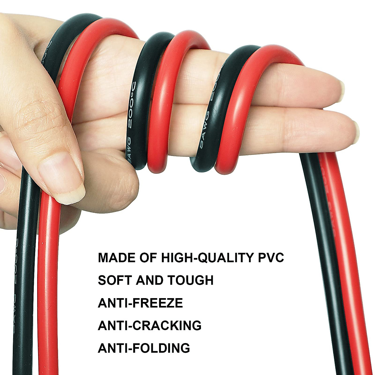 Trolling Motor Battery Cable Extension Wire Kit-6 Feet 8 Gauge Wire for Extending Battery Cable to Trolling Motor,Fits Marine Fishing Boat