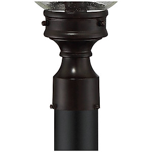 Franklin Iron Works Carriage Traditional Outdoor Post Light Fixture LED Bronze 23" Clear Seedy Glass Decor Exterior House Porch Patio Outside Deck Garage Yard Garden Driveway Home Lawn Walkway