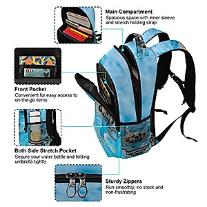 Glaphy Pitbull Dog Swimming Backpack with Reflective Stripes, Laptop School Book Bag Lightweight Computer Backpacks for Men Women Kids