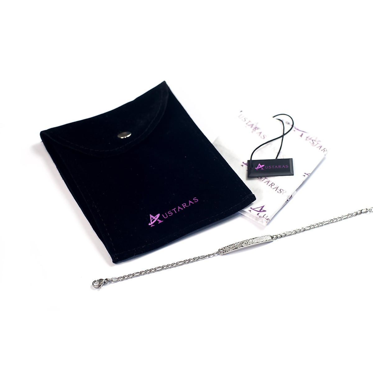 Hawaiian Bracelet by Austaras Jewelry - Sterling Silver Plated Shiny Stainless Steel Adjustable Chain and Hawaiian Surfer Style Hibiscus Flower Charm