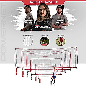PowerNet Carli Lloyd Soccer Goal | Portable Net Collapsible Metal Base | Quick Setup Ultra Portable | Full Size Framed Soccer Goal | 1 Goal + 1 Carry Bag (12X6 FT)