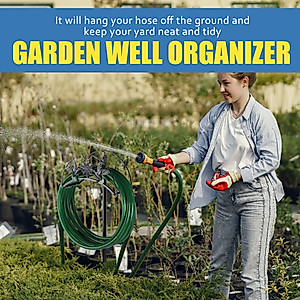 Garden Hose Holder, LERMX Upgraded Water Hose Stand Metal Hose Stand Detachable/Anti Rust Water Hose Holder Freestanding Hose Hanger Heavy Duty Garden Hose Storage Stand Rack for Outdoor