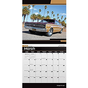 Dodge Charger OFFICIAL | 2023 12 x 24 Inch Monthly Square Wall Calendar | Foil Stamped Cover | BrownTrout | American Muscle Motor Car