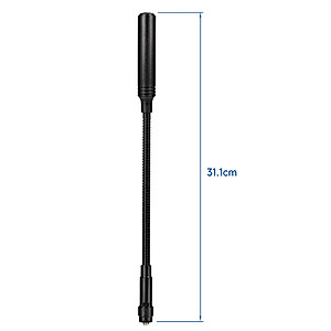 Bingfu High Gain Ham Radio Antenna VHF UHF 136-174mhz 400-520mhz Amateur Walkie Talkie CS Tactical Gooseneck Antennas Compatible with Kenwood Wouxun Baofeng BF-F8HP UV-5R UV-82 BF-888S