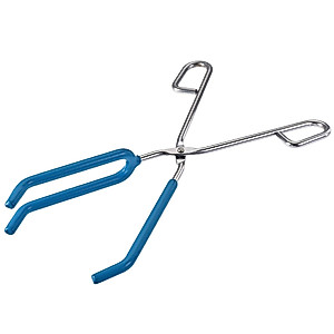 uxcell Lab Beaker Tongs 3 Prongs Stainless Steel 11.81-inch Opens Up to 180mm Width Blue