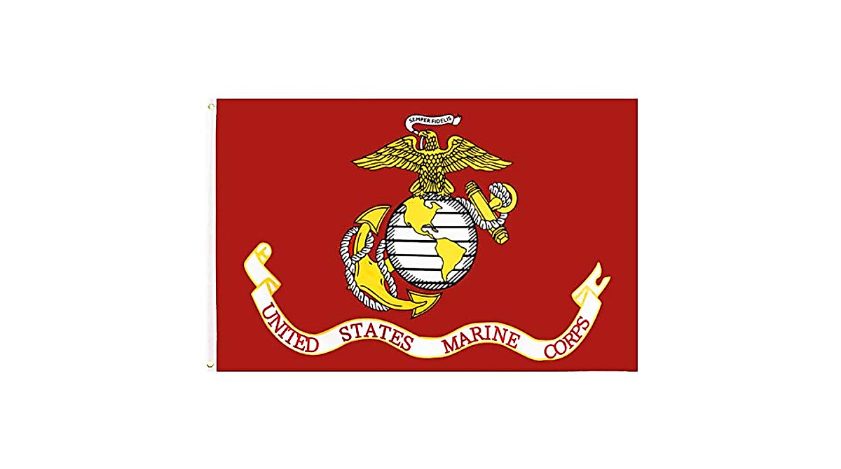 USMC Flag 3x5 ft - Vivid Color Polyester Indoor Outdoor Flag