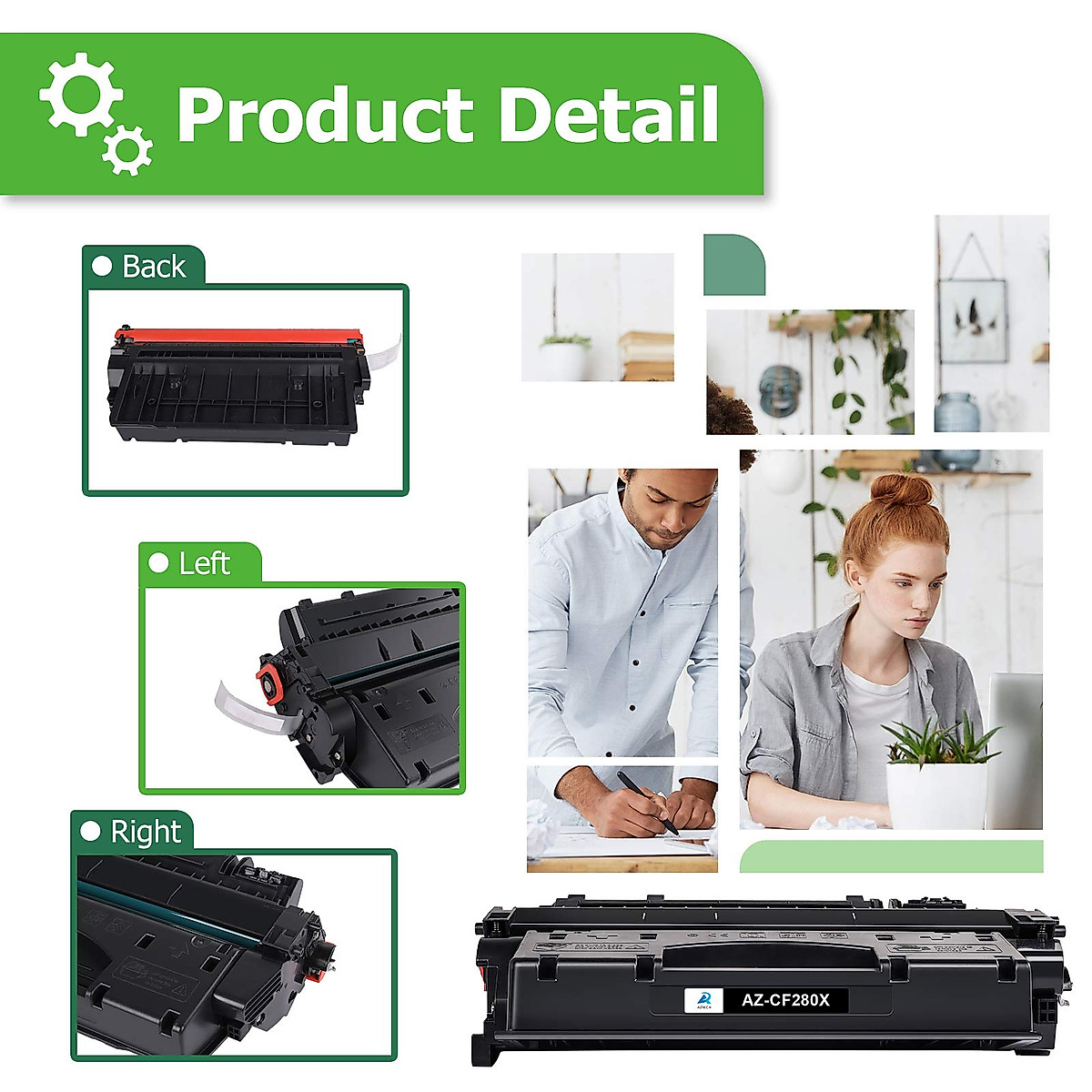 Aztech Compatible CF280X Toner Cartridge Replacement for HP 80X CF280X 80A CF280A Laserjet Pro 400 M401A M401D M401N M401DNE MFP M425DN (Black, 2-Packs)