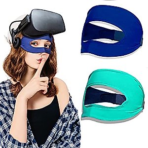 2Pcs VR Eye Mask Cover, Adjustable VR Face Mask Head Strap Sweatband with Elasticity, Breathable VR Masks Sweat Band for Oculus Sweat Quest 2