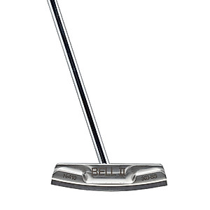 Bell II N-410 No-Offset Center Shaft Jumbo/Oversize Blade Golf Putter + Tacki-Mac Black Pistol Standard Grip (Right, 33)