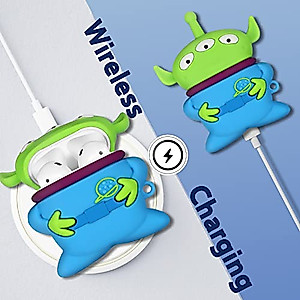 JoySolar for Airpod 1&2 Case Cute Cartoon Character 3D Soft Silicone Air Pods Funny Cover Kawaii Fun Cool Unique Design Shell Fashion Stylish Girls Kids Teens Women Cases for Airpods 1/2(ThreeEyes)