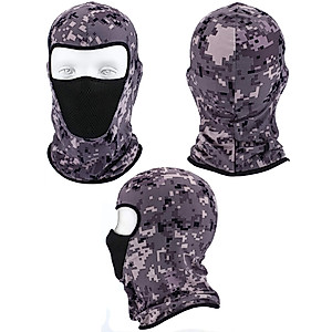 Blulu 4 Pieces Balaclava Full Face Mask Winter Windproof Balaclava Neck Sun Protection Breathable Face Cover (Camouflage)
