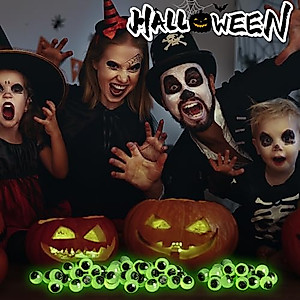 60 Pieces Sticky Eyeballs Glow in the Dark Eyeballs Toy Sticky Luminous Eyeballs for Halloween Party Favors