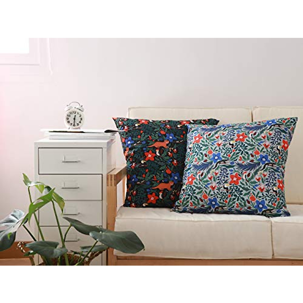 COTTONVILL MALLANGLUNA Collection 20COUNT Cotton Print Quilting Fabric-Floral Forest (1yard, Jaguar-1)