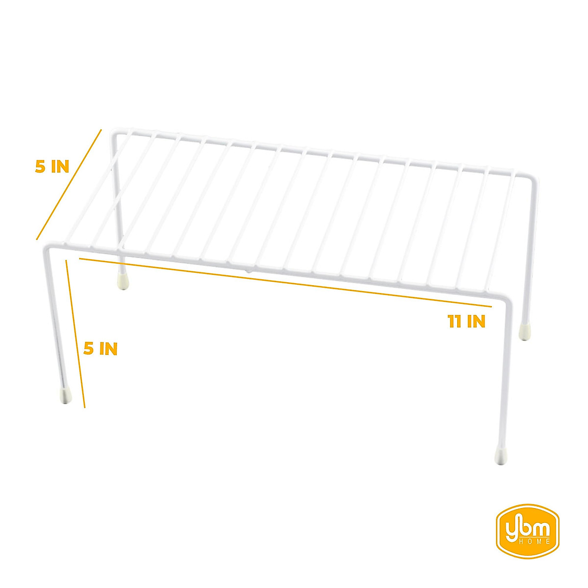 YBM HOME White Wire Cabinet Helper Shelf Organizer and Storage Rack Helper for Kitchen, Expandable Kitchen Counter and Cabinet Shelf (1, 11" L x 5" W x 5" H)