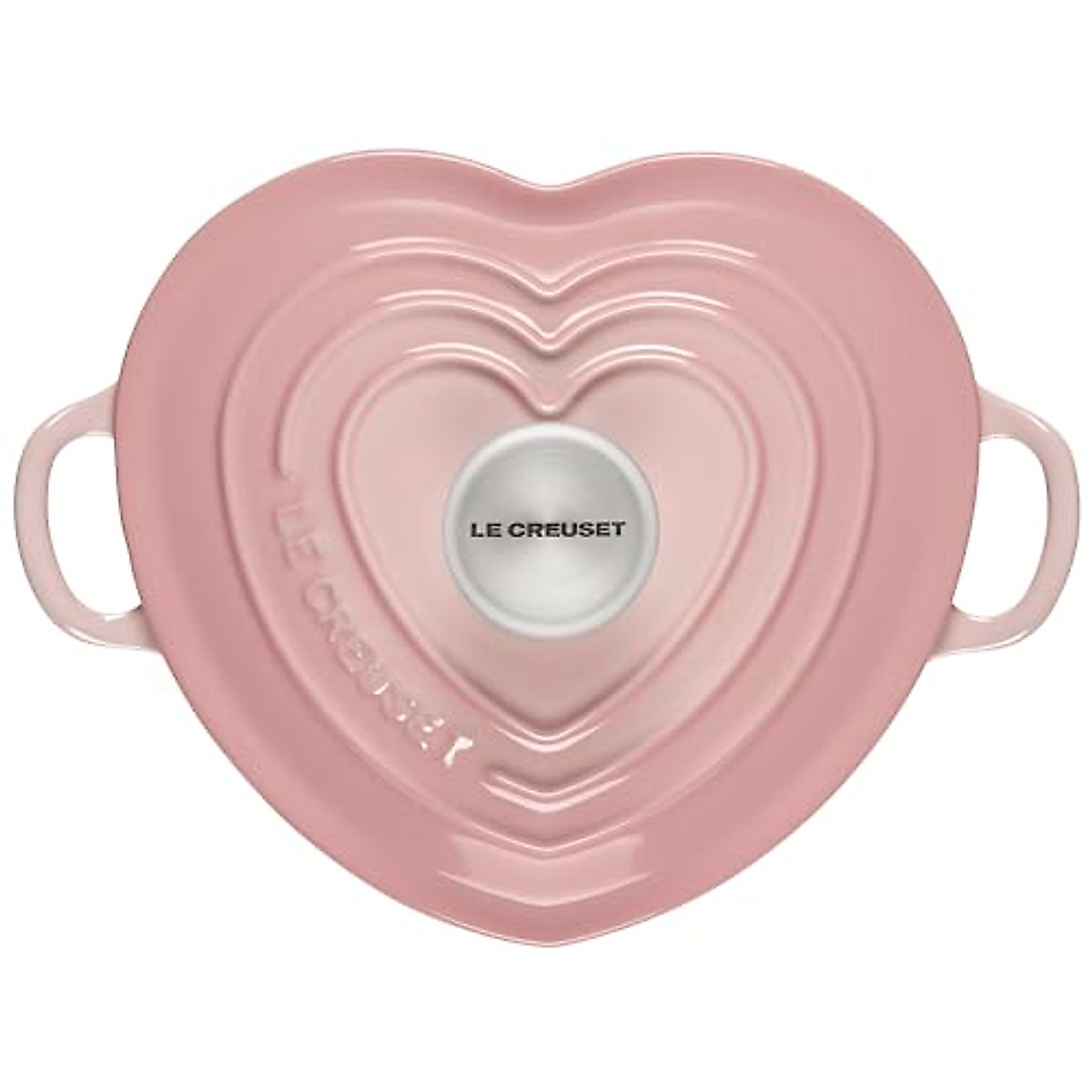 Le Creuset Signature Enameled Cast Iron Figural Heart Cocotte, 2 Quart, Shell Pink with Stainless Steel Knob