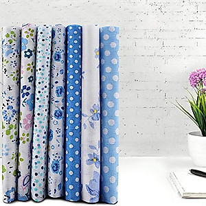 7 Pieces Color Fabric Bundles 50*50cm Multi Color Fabric Squares Quilting Fabric Patchwork Sewing Craft Precut Fabric Scrap for DIY Sewing Craft (1#)