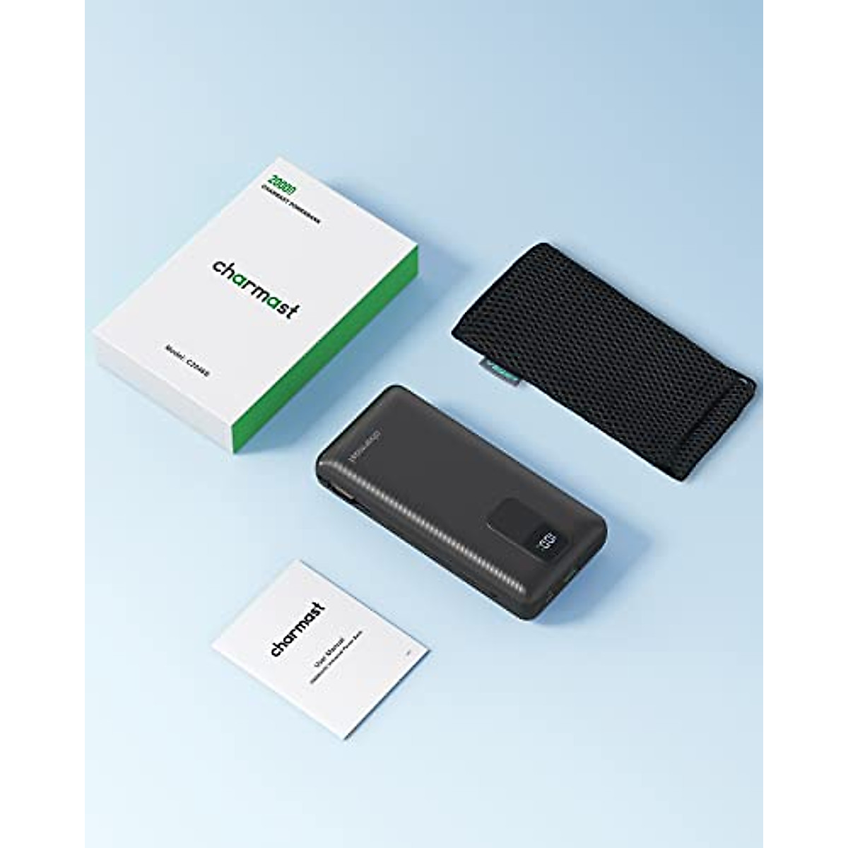 Charmast Portable Charger with Built-in Cables and AC Wall Plug 20000mAh, 20W PD 18W QC 3.0 Fast Charging Power Bank Battery Pack Compatible with iPhone 14/13, Samsung Galaxy, iPad, and More