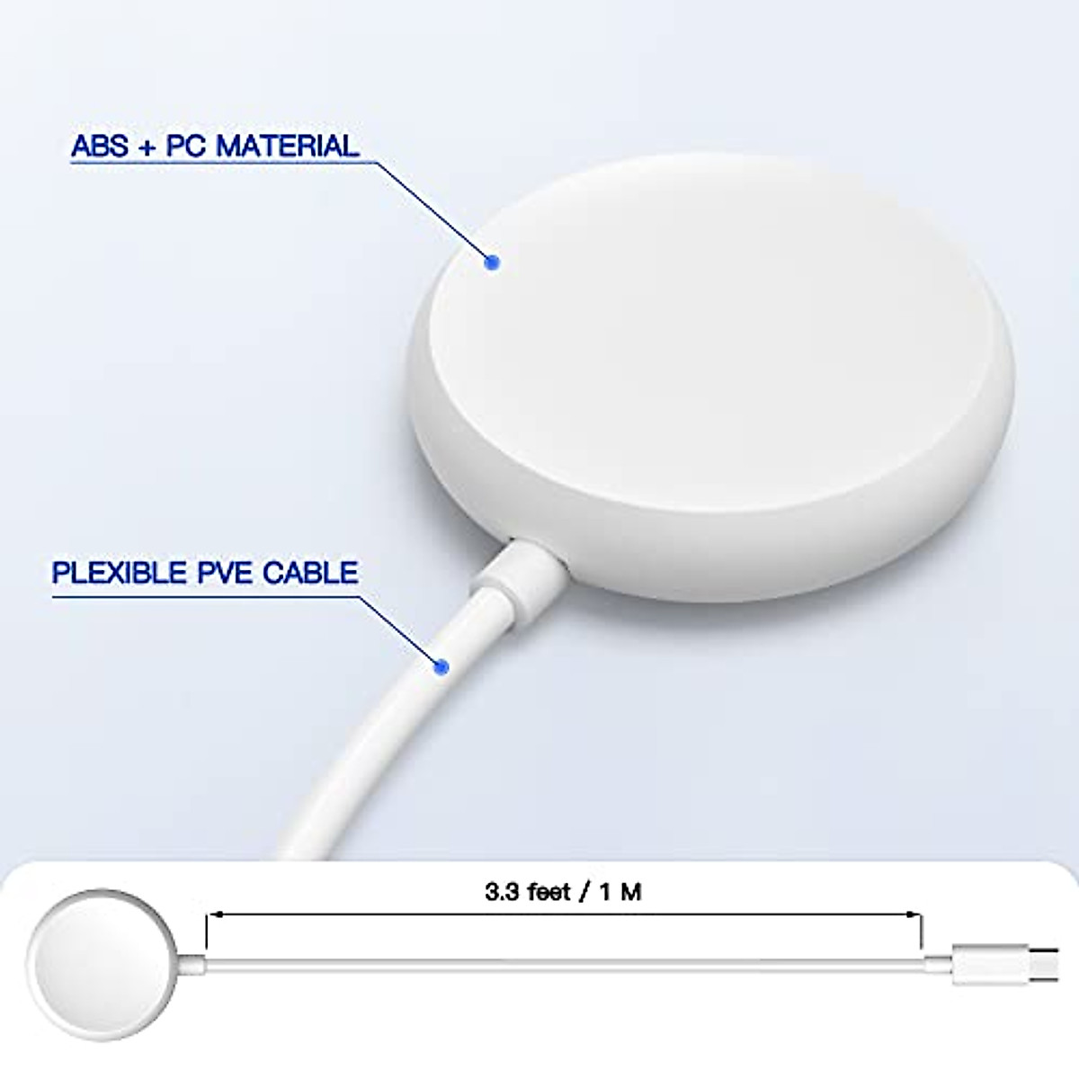 Compatible with Google Pixel Watch Charger Cable (White)