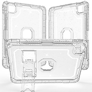 ZoneFoker for iPad Air 5th/4th Generation Case (2022/2020), iPad pro 11 inch Case (4th/3rd/2nd/1st Gen), iPad Air 10.9 case with Pencil Holder/Stand, Hard Sturdy Slim Cover for Girls, Clear Glitter