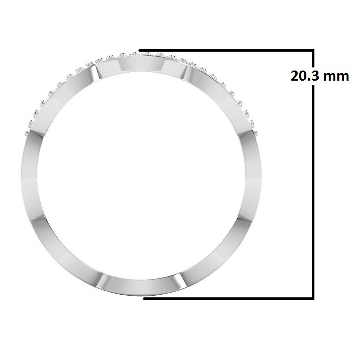 Dazzlingrock Collection 0.25 Carat (Cttw) 925 Sterling Silver Round Diamond Women Infinity Swirl Wedding Band 1/4 CT, Size 6.5