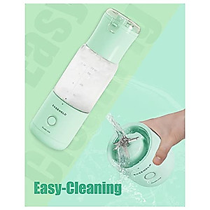 Portable Blender, Personal Blender for Shakes and Smoothies, Fresh Juice Mini Fast Blender with 6 Blades, Rechargable Single Blender BPA Free for Kitchen, Sport, Travel (Green)